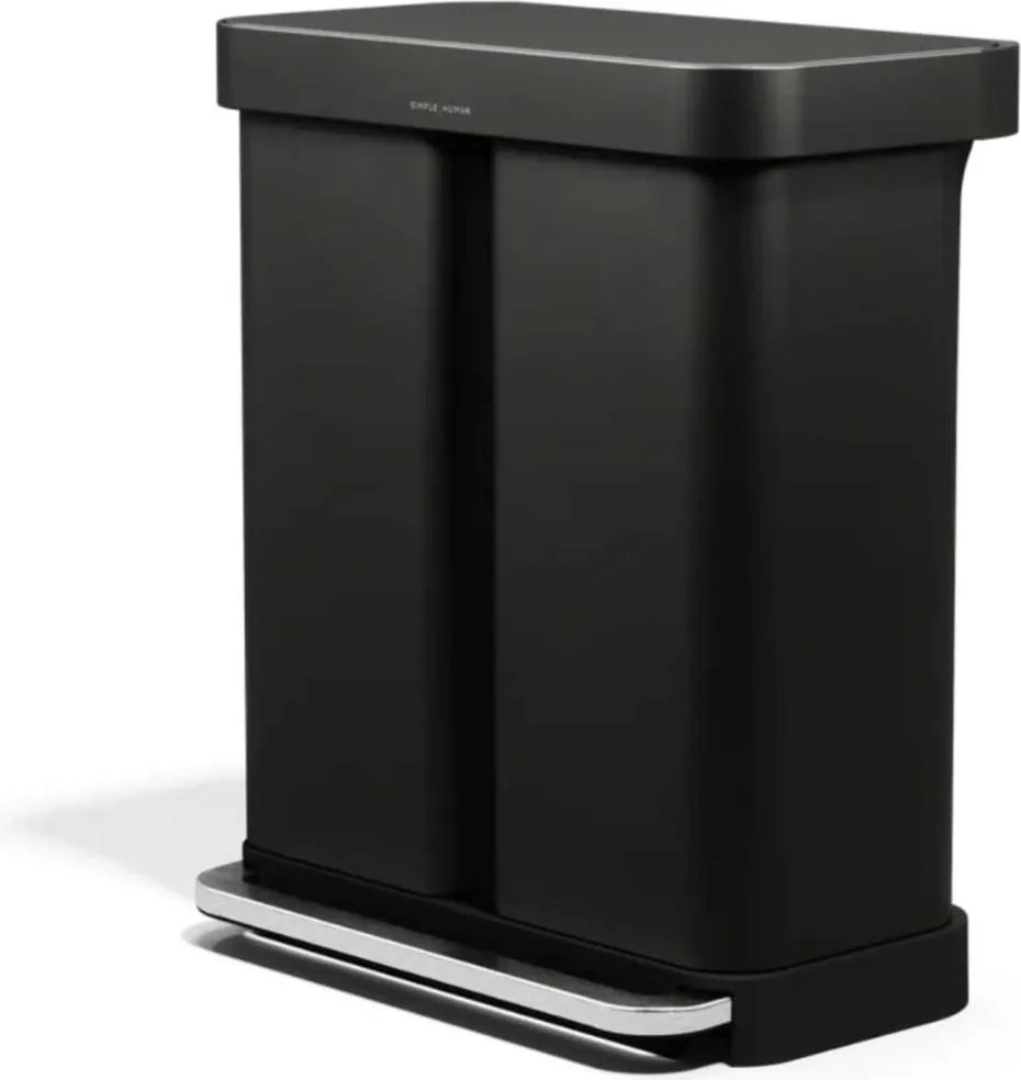 Simplehuman - Odpadkový koš 58 l, matná černá ocel CW2117