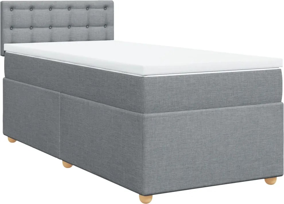 Box spring postel s matrací světle šedá 80 x 200 cm textil 3288821