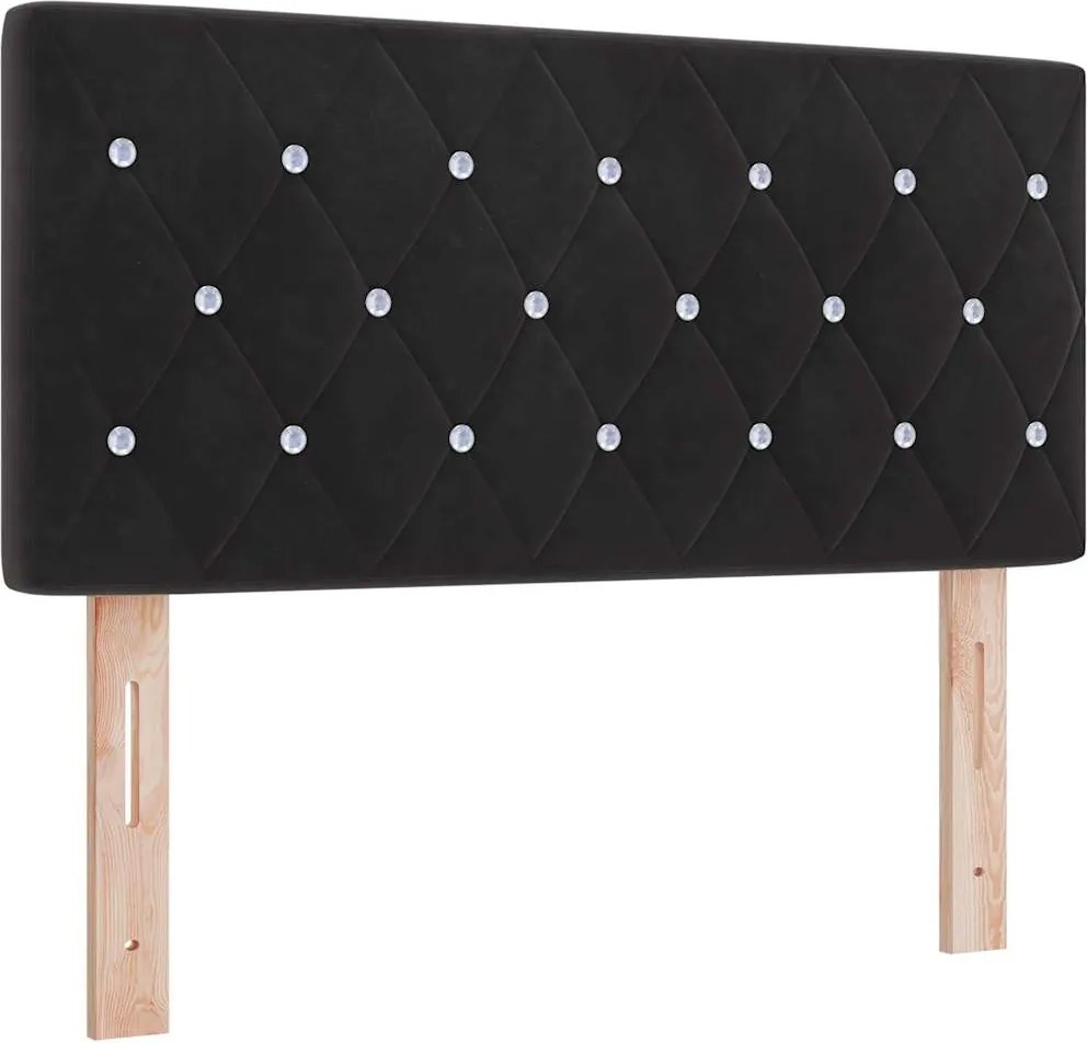 Postel s boxspringem s matrací s čelo Černá 120 x 190 cm samet 3339094