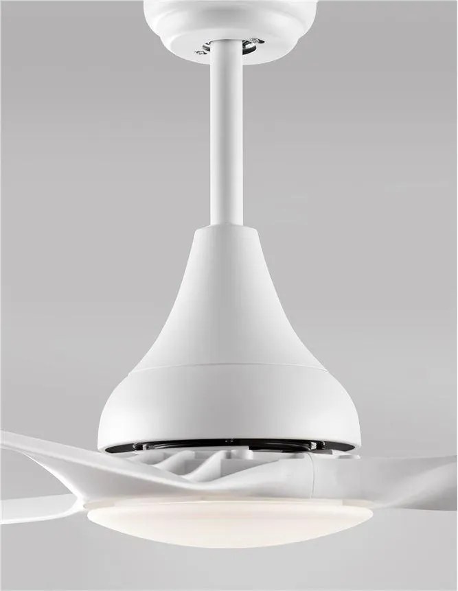 NV 5267301 Stropní ventilátor se světlem SAMOA tělo z oceli matná bílá a sklo 3ABS LED 18W 3000K - NOVA LUCE