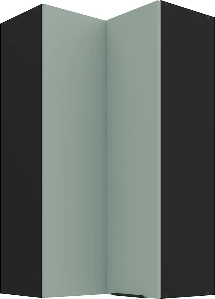 ARIA sc | horní kuchyňská skříňka 60x60 GN-108 2F (90°) rohová s policemi | EXTRA VYSOKÁ | 60x60 cm | černá/aquamarine