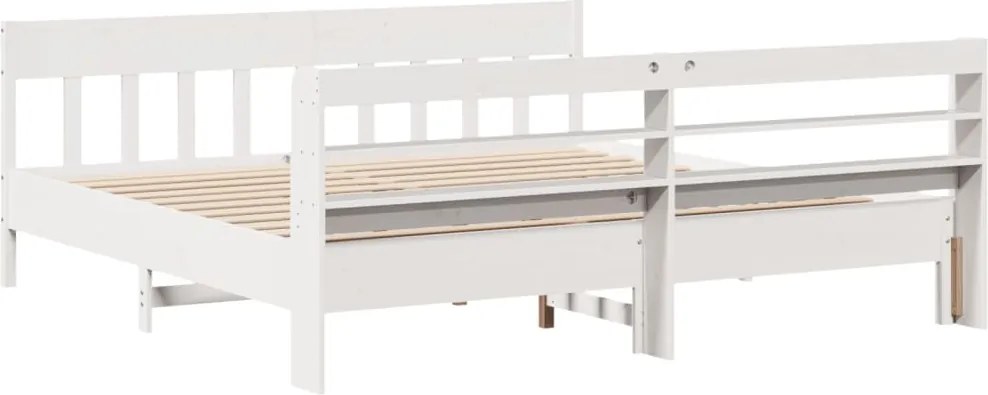 Postel bez matrace bílá 200 x 200 cm masivní borovice 3306994