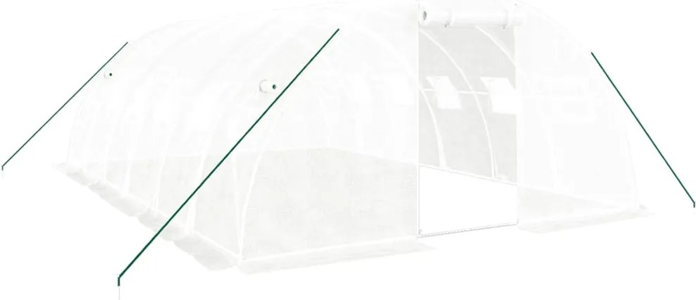 Skleník s ocelovým rámem bílý 24 m² 6 x 4 x 2 m 3188073