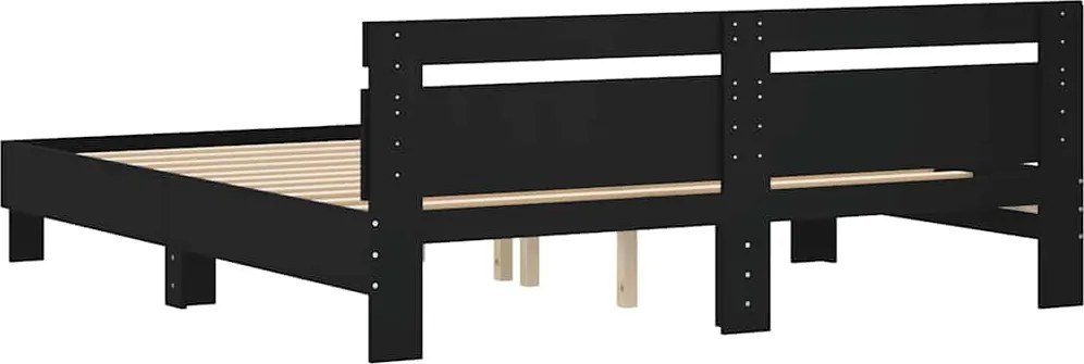 Rám postele s čelem černý 180 x 200 cm kompozitní dřevo 3207400