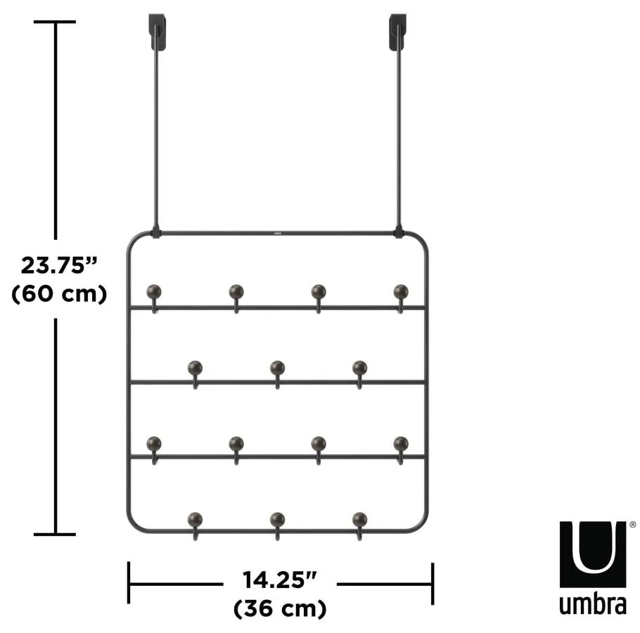 Černý přírodní kovový věšák na dveře 36 cm Estique – Umbra