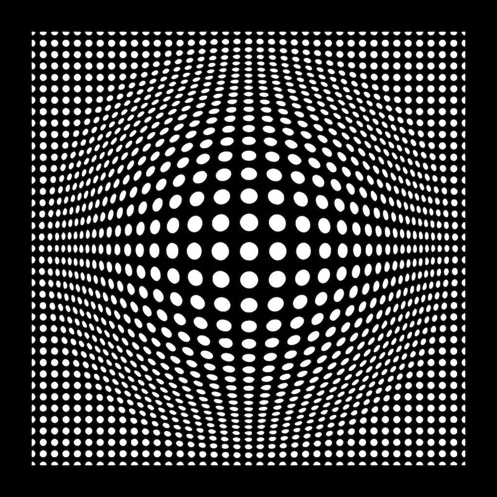 Dřevěný obraz na zeď Boule - optická iluze od 2opice.cz Materiál: ČERNÝ EBEN, Velikost (mm): 480 x 480