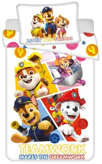 Jerry Fabrics Povlečení do postýlky Paw Patrol 498 baby 100x135, 40x60 cm
