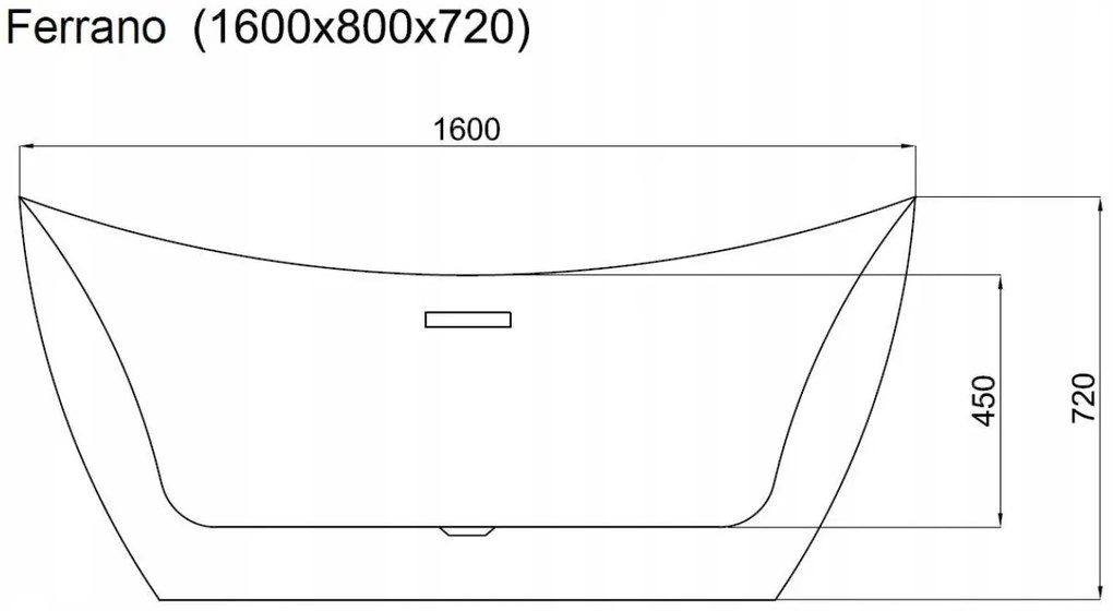 Rea Ferrano, akrylátová volně stojící vana 160x80 cm, bílá lesklá, REA-W0150
