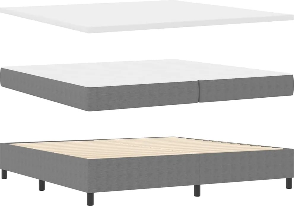 Postel s boxspringem Světle šedá a bílá 200 x 200 cm 3337482