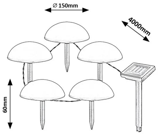 Rabalux 77008 - LED Solární svítidlo TREPPIO 5xLED/0,2W/1,2V IP44