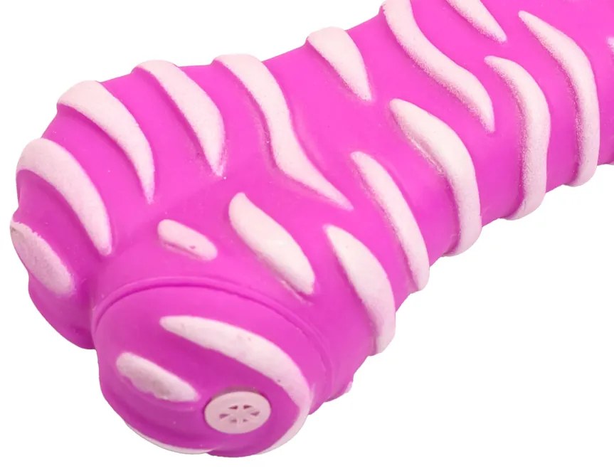 Gumová pískací hračka pro psy BONE 18 cm, fialová