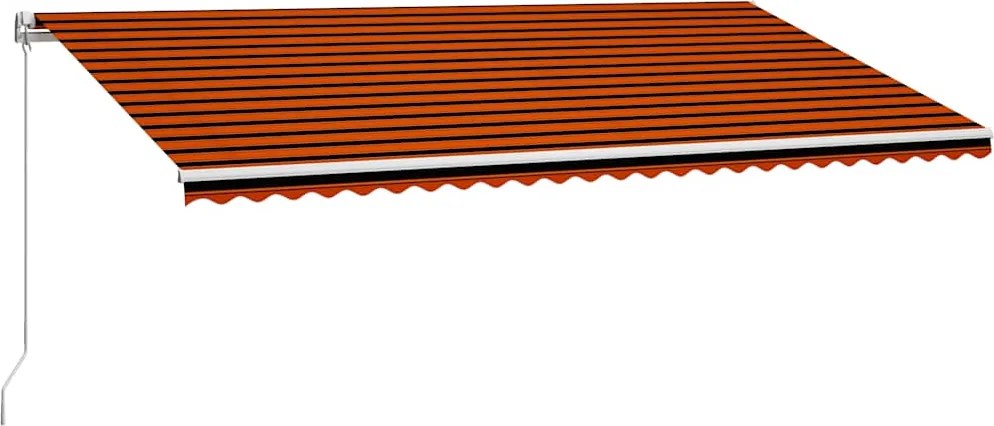 Ručně zatahovací markýza 600 x 300 cm oranžovo-hnědá 3051227