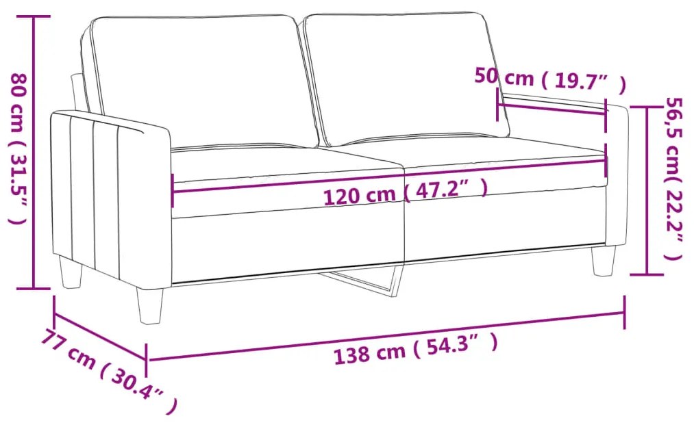 2místná pohovka černá 120 cm samet - Default Title