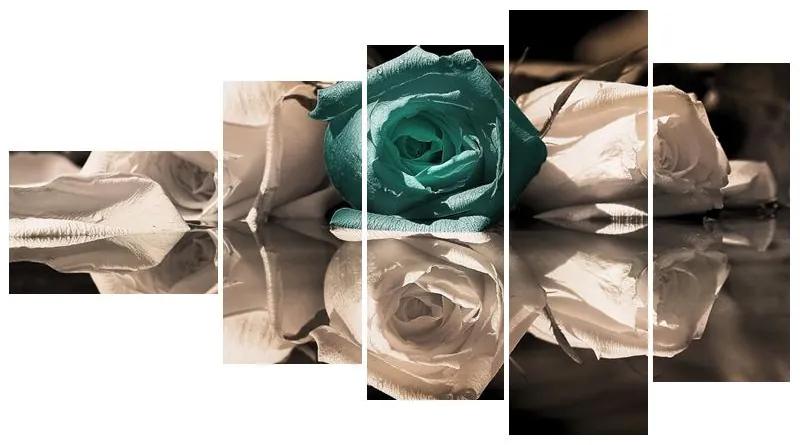 Obraz tyrkysové růže v obrazu (110x60 cm), 40 dalších rozměrů