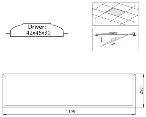 LED panel McLED Office 12030 36W 4000K neutrální bílá, stříbrné ML-413.133.32.0