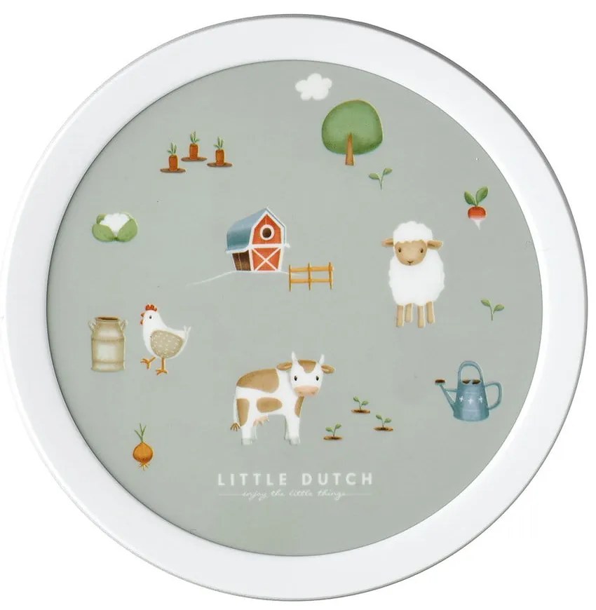 Světle zelený plastový dětský svačinový box Little Farm by Little Dutch – Mepal