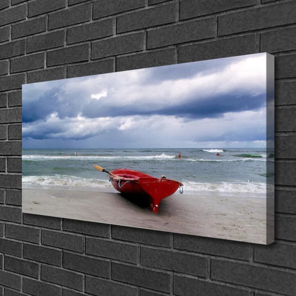 Obraz na plátně Loďka Pláž Moře Krajina 120x60 cm