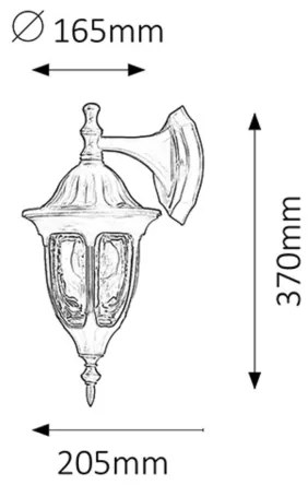 Rabalux 8341 - Venkovní nástěnné svítidlo MILANO 1xE27/60W/230V