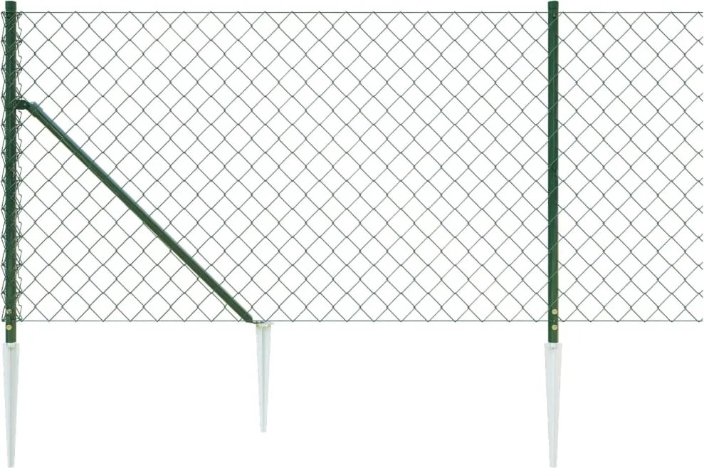Drátěné pletivo s kotevními hroty zelené 1 x 25 m 153929