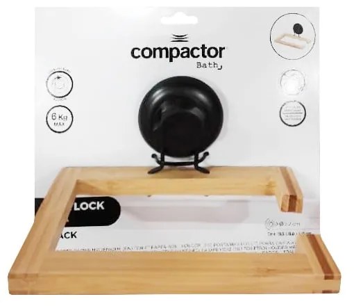 Bambusový samodržící držák na toaletní papír Compactor Bestlock SPA