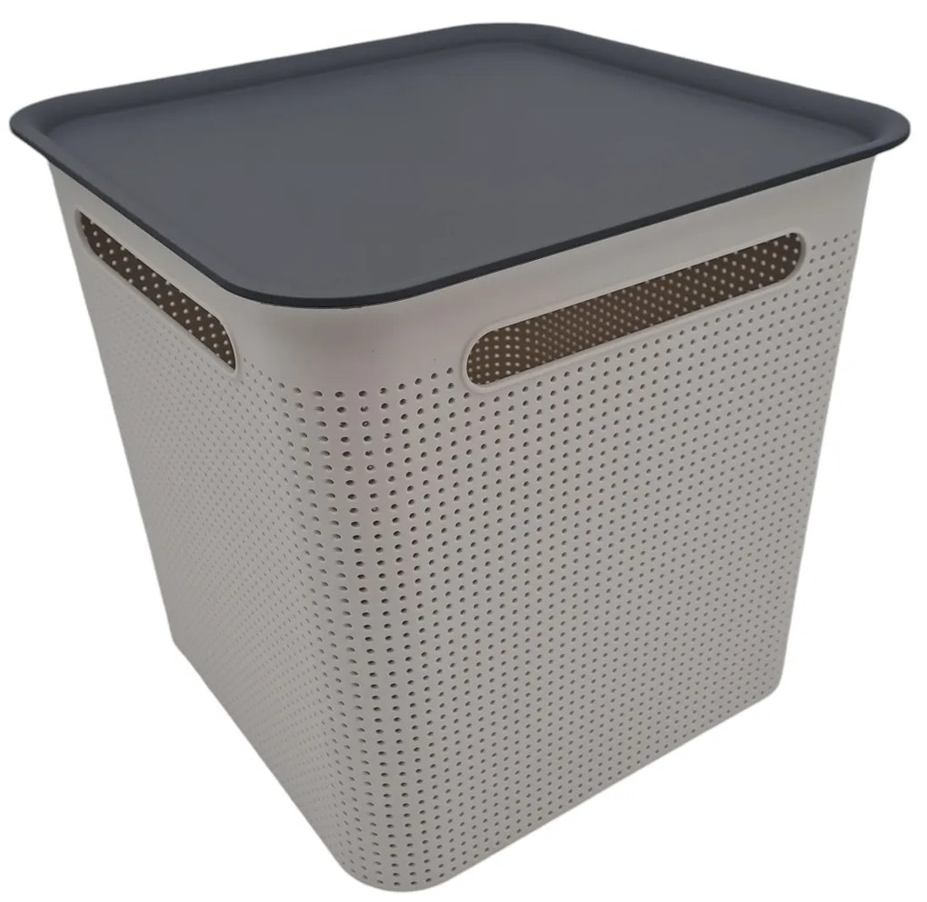 Rotho Úložný box s madly BRISEN 18l, 29x29x29cm, bílý
