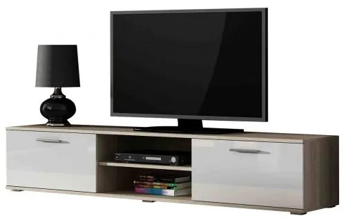Moderní televizní stolek Zita 180, sonoma/bílý lesk