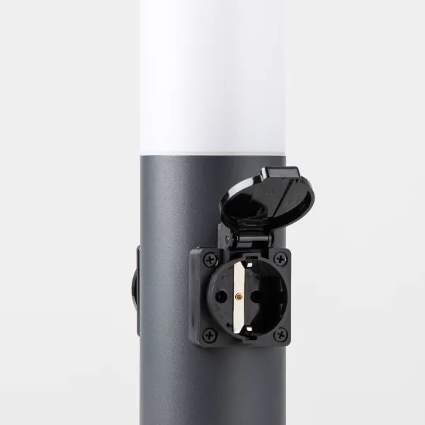 Brilagi -Venkovní lampa se 2 zásuv. SCHUKO NOVA 1xE27/15W/230V 40 cm IP44 antrac