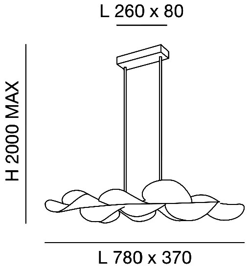 Fabas luce Fabas Sylvie, závěsné svítidlo z bílého metakrylátu, LED 40W 3000K, délka 78cm
