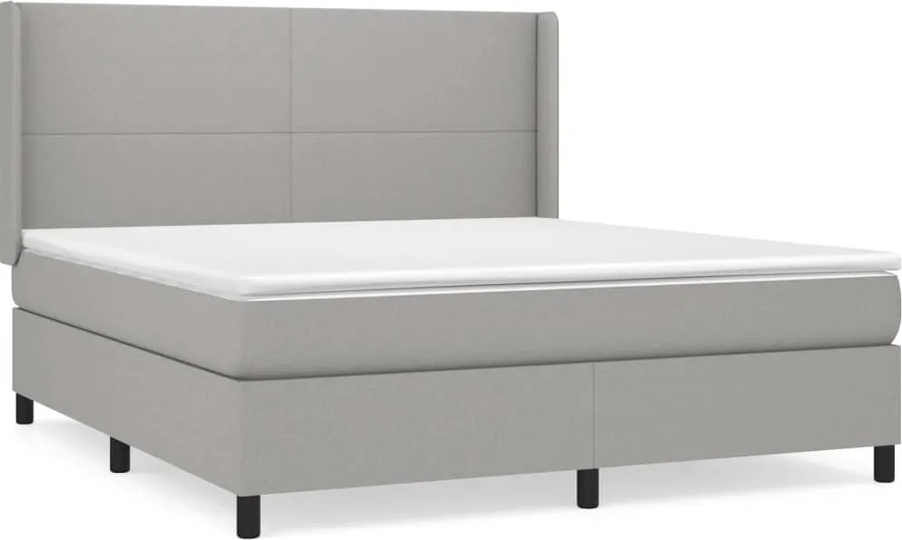 Box spring postel s matrací světle šedá 180 x 200 cm textil 3131289