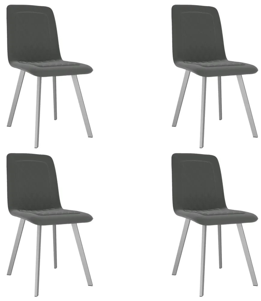 279426 vidaXL Jídelní židle 4 ks šedé samet