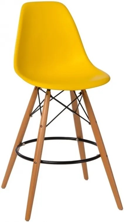 Designová barová židle DSW, žlutá