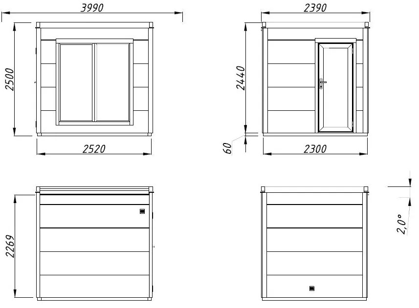 Sauna PALMAKO GRACE 5,3 m² outdoor Barva: Světlé šedá + antracit
