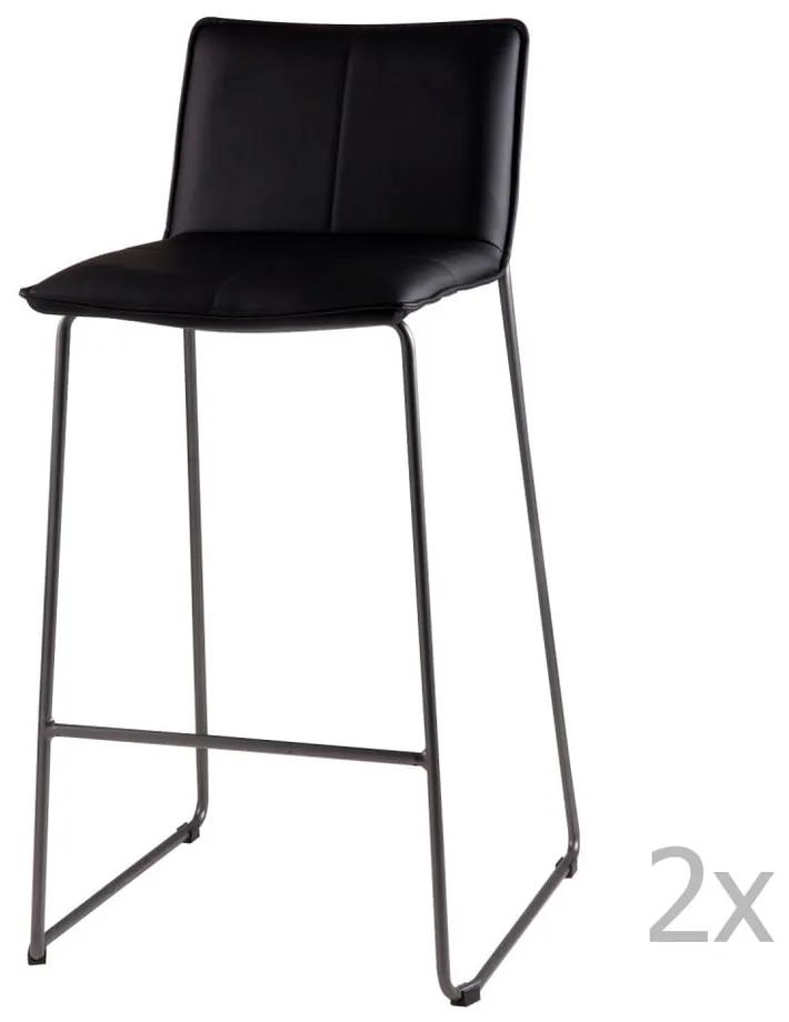 Sada 2 černých barových židlí sømcasa Lou