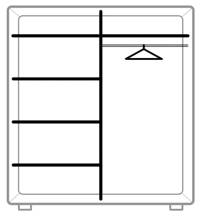 Šatní skříň Kelippa 150 cm (šedá). 1034018