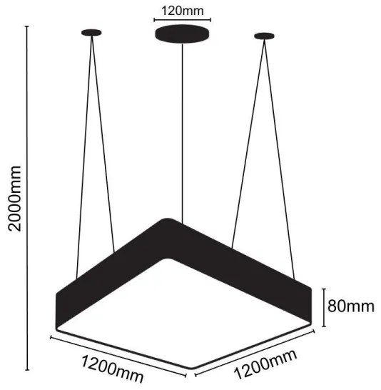 LED Lustr na lanku LED/240W/230V 4000K 120x120 cm