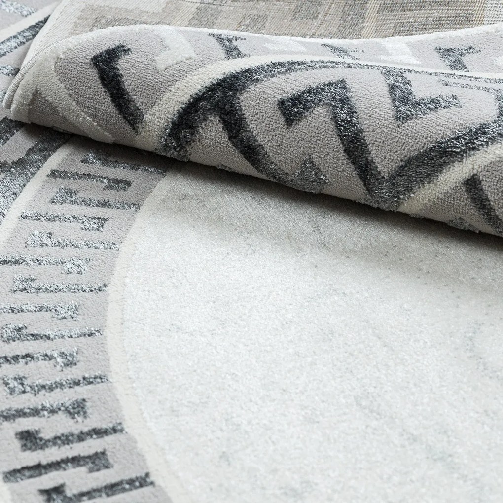 Dywany Łuszczów, Kusový koberec Allure 1960 white/grey kruh, 200x200 (průměr) kruh, šedá, kancelář