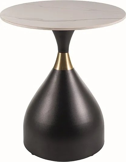 Odkládací stolek Virgo 50 cm mramor/černý