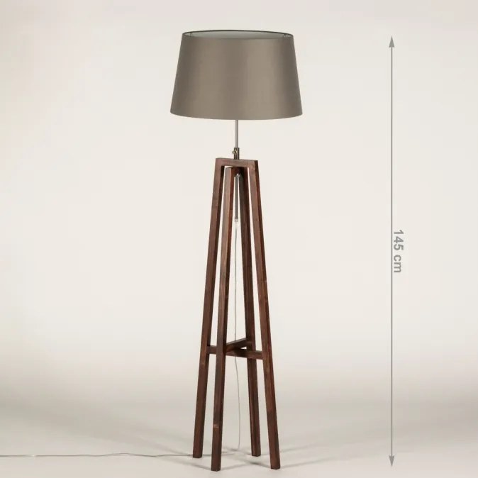 Stojací designová lampa Paola Grey and Dark Brown
