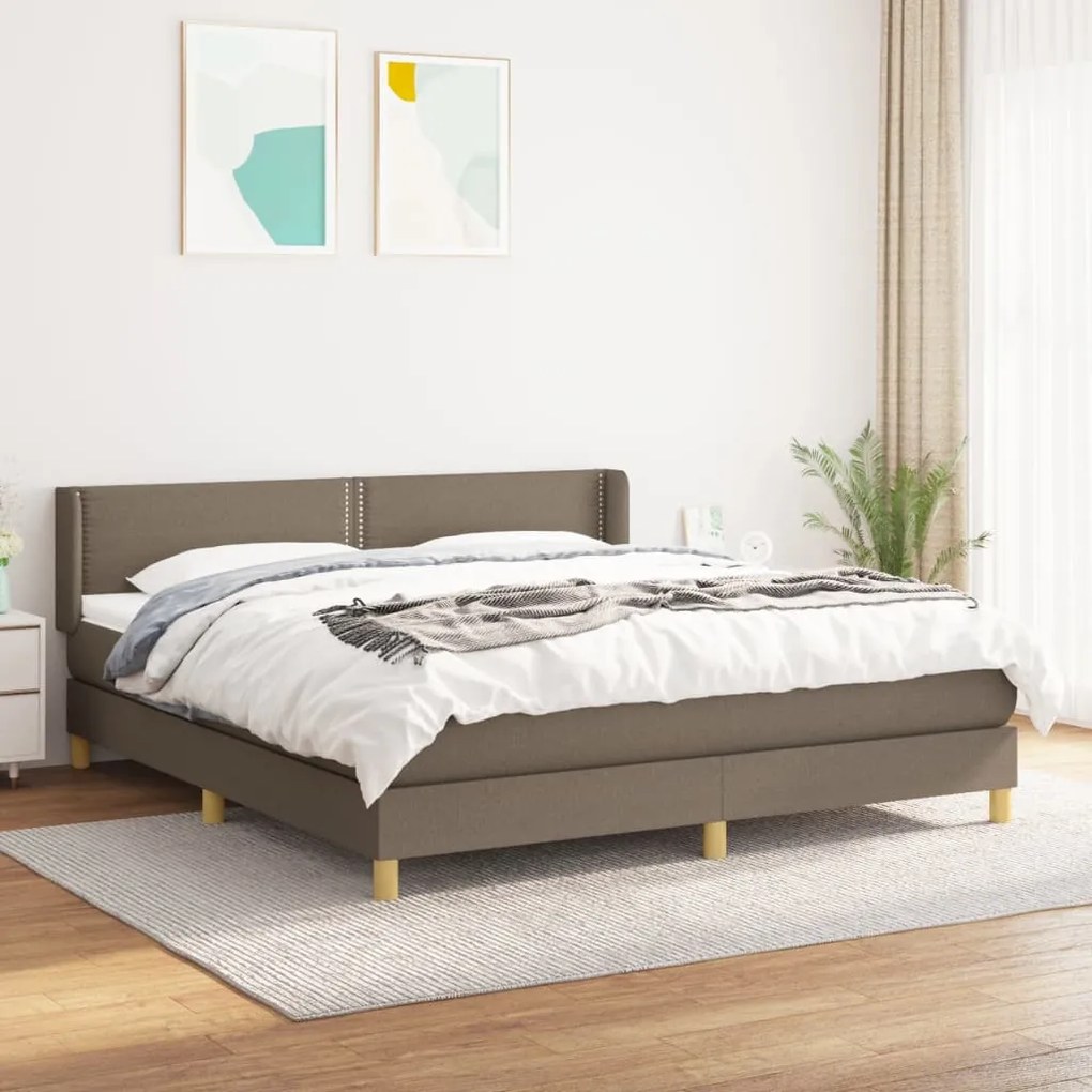 Box spring postel s matrací taupe 180x200 cm textil 3130213