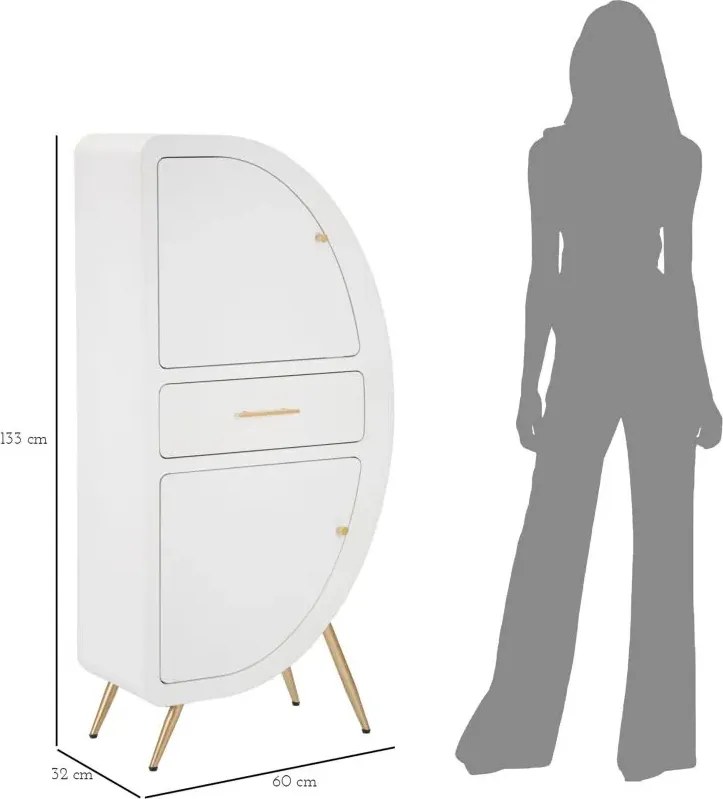 Úložná skříňka Venus 60 cm bílá/zlatá