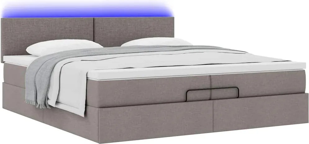 Osmanský rám postele s matracíes taupe 200x200cm textil 3312254