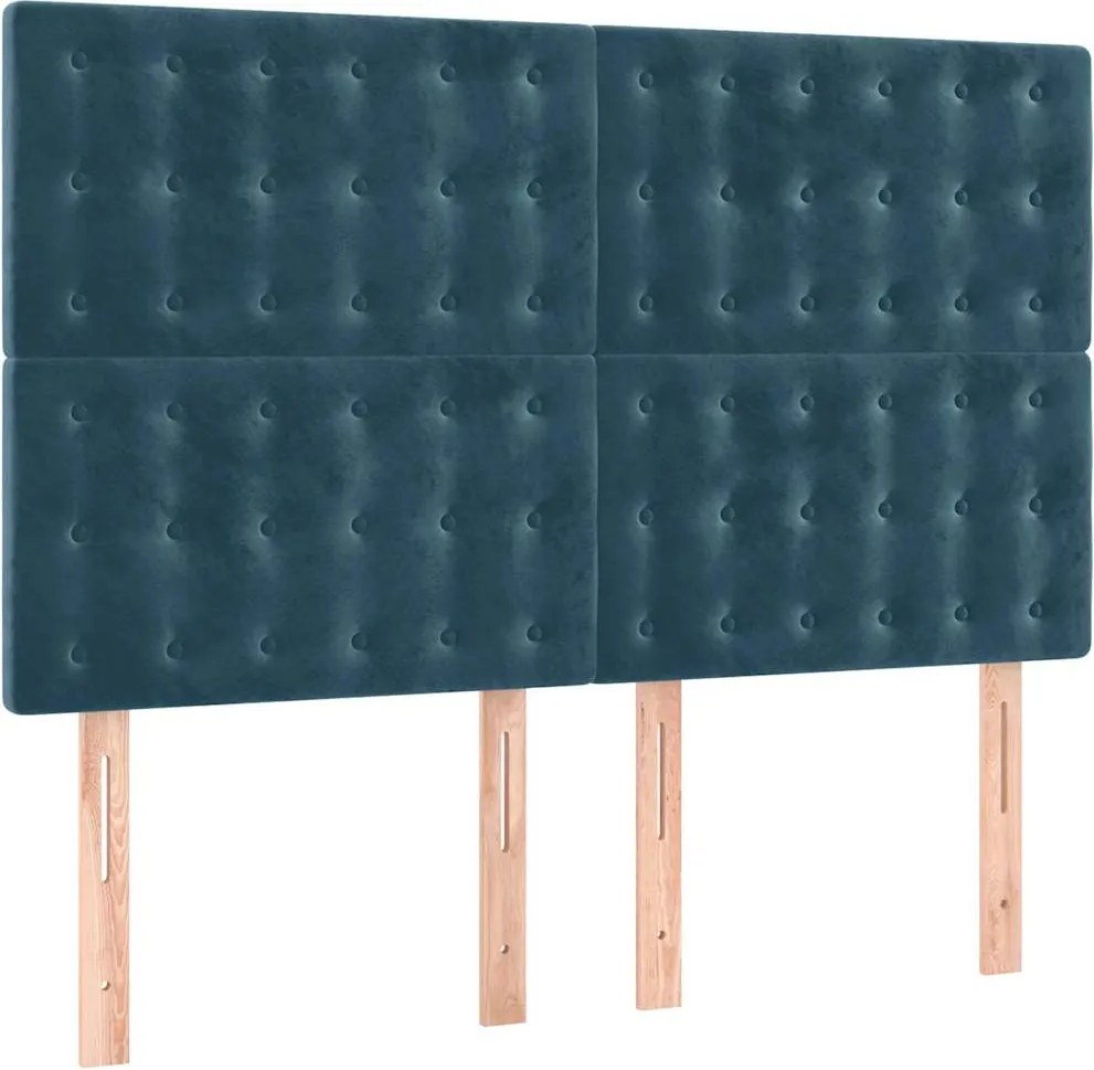 Box spring postel s matrací tmavě modrá 140x190 cm samet 3132919