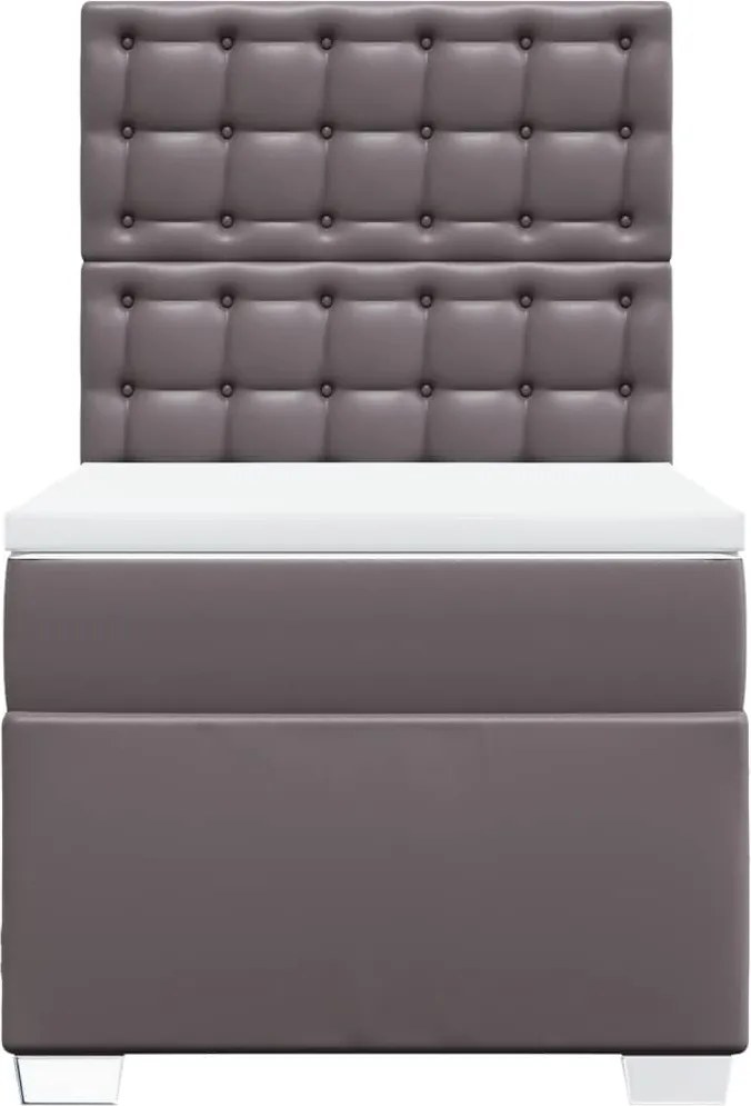 Box spring postel s matrací šedá 100x200 cm umělá kůže 3290710
