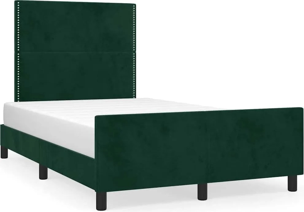 Rám postele bez matrace tmavě zelená 120 x 200 cm samet 3125687
