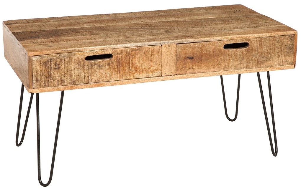 Noble Home Konferenční stolek NIMBUS se zásuvkami, 100 cm, mango, přírodní