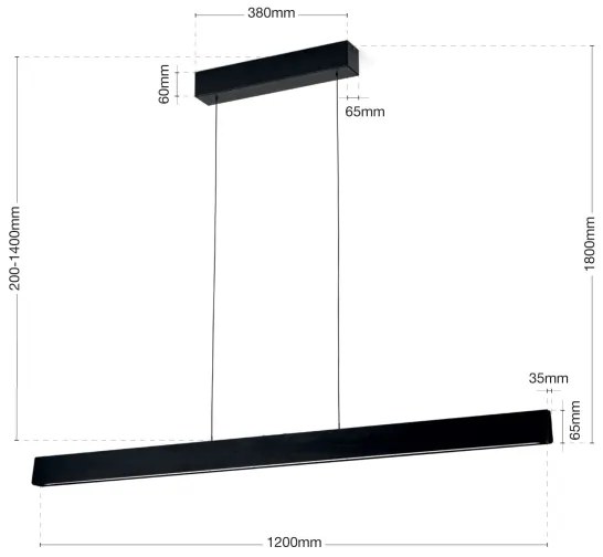 Orion HL 6-1716/120 - LED Stmívatelný lustr na lanku TARA LED/44W/230V černá