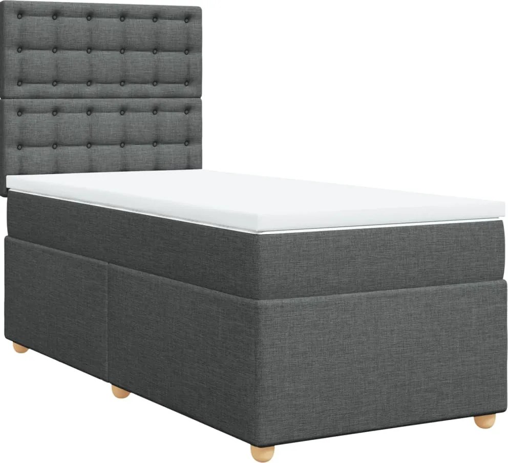 Box spring postel s matrací tmavě šedá 90x200 cm textil 3293478
