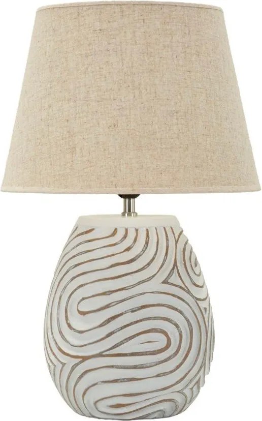 Krémová stolní lampa z polyresinu s textilním stínidlem (výška 55 cm) Oblix – Mauro Ferretti
