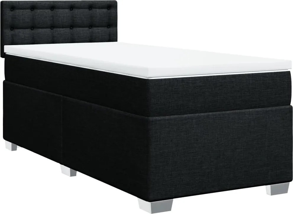 Box spring postel s matrací černá 90x190 cm textil 3288059