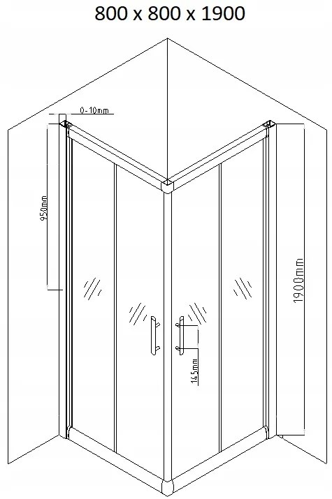 Sprchový kout MAXMAX MEXEN RIO stripe - 80x80 cm, 860-080-080-01-20